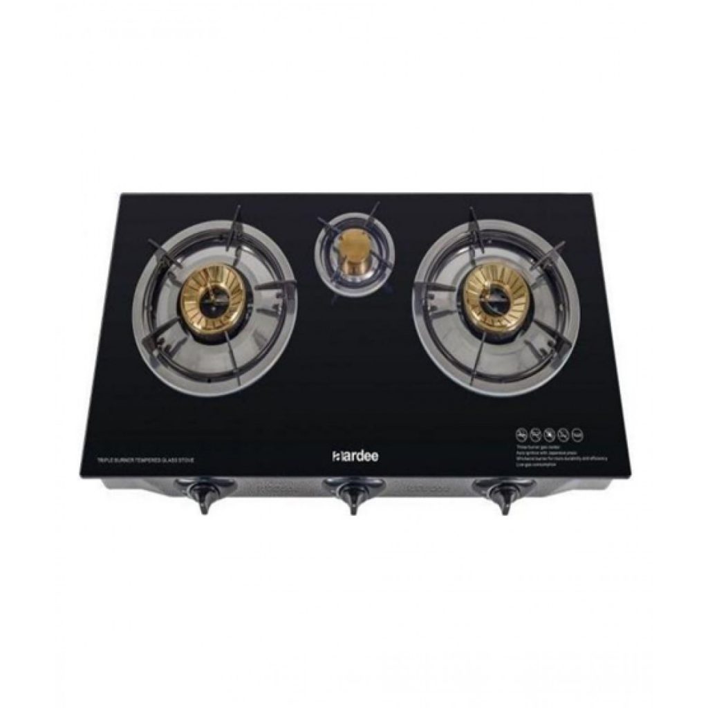 Aardee (ARGS‐37GB) 3-Burner Gas Stove Balck Online Karachi | EZMakaan