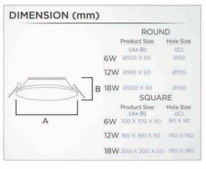 Osaka LED Glass Panel Light 12W Online Karachi | EZMakaan