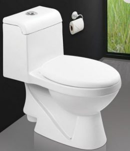 One Piece Commode with Normal Seat Cover (White) - EZMakaan